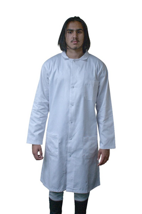DR Uniforms Snap Closure Knee Length Long Lab Coat White - Laboratory ...