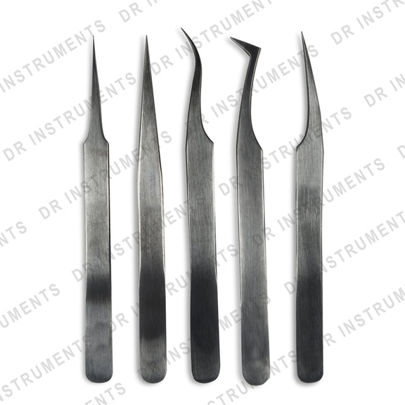 Microdissection Forceps Set - Gunmetal Grey - Dissecting Forceps – DR ...